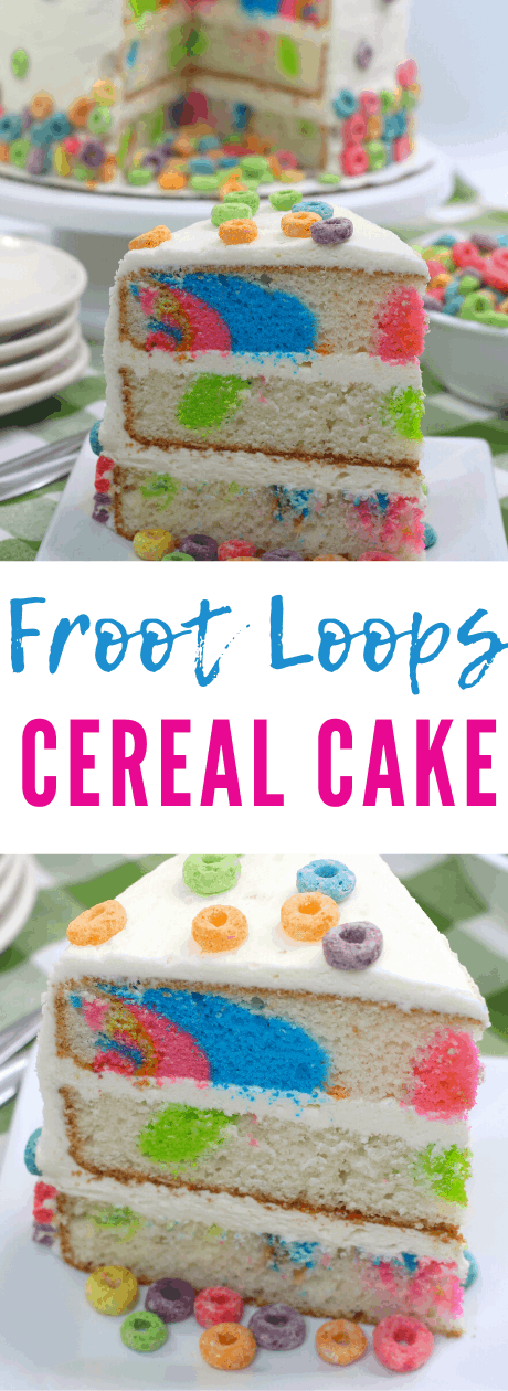 Froot Loops Cereal Cake with White Chocolate Milk Splash - Budget ...