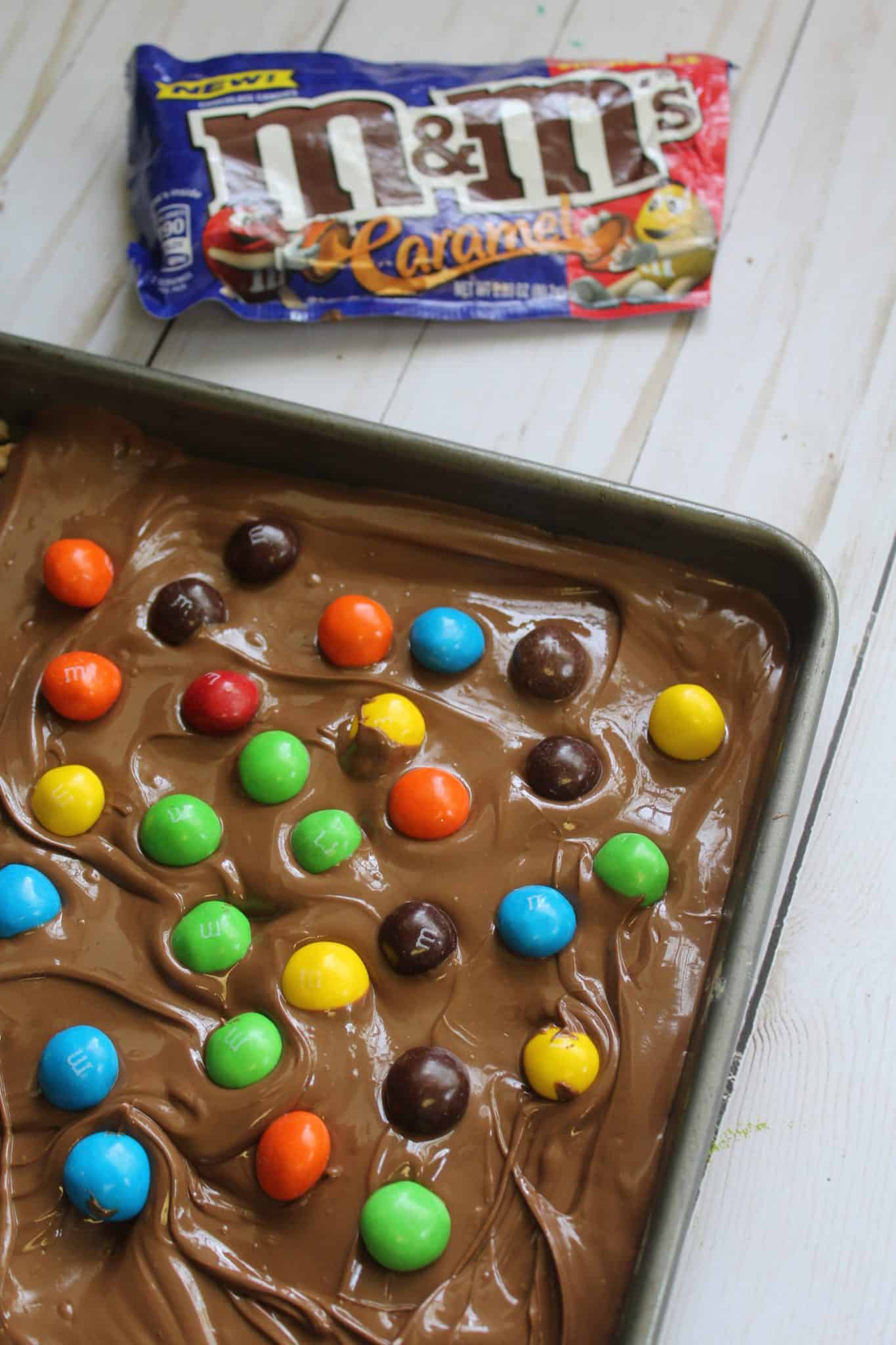 Caramel M&M Bark - Mama's On A Budget