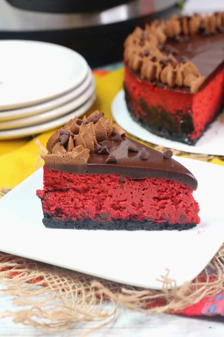 Instant Pot Red Velvet Cheesecake - Mama's On A Budget Instant Pot Recipe