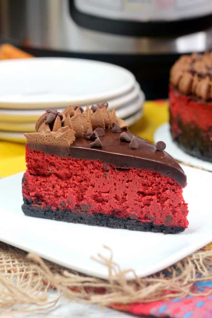 Instant Pot Red Velvet Cheesecake - Mama's On A Budget Instant Pot Recipe