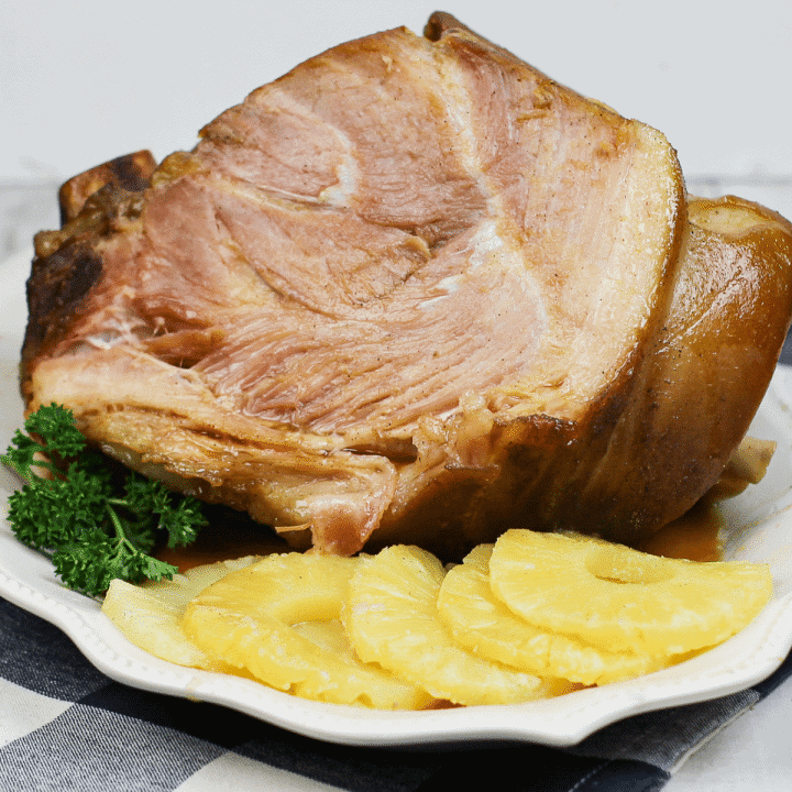 Slow Cooker Glazed Ham - Mama's On A Budget Easy Dinner