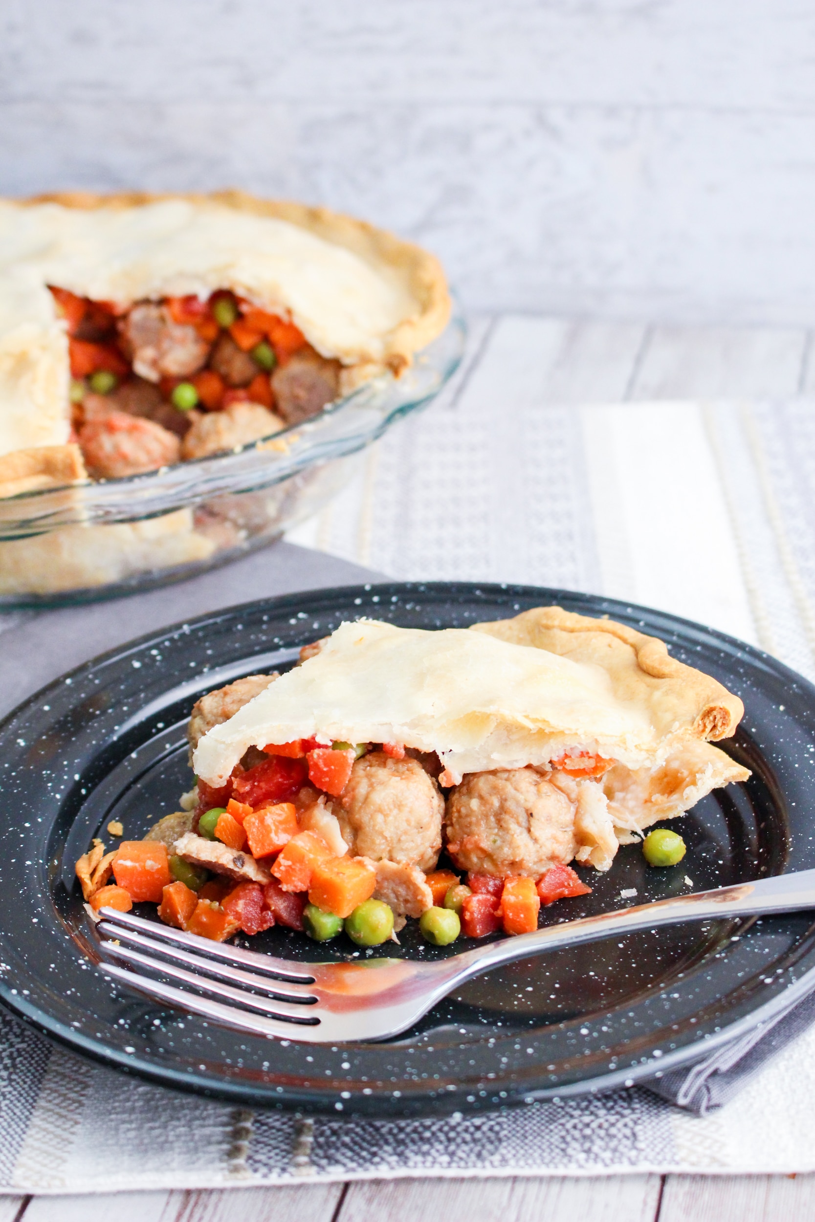 Meatball Pot Pie - Mama's On A Budget
