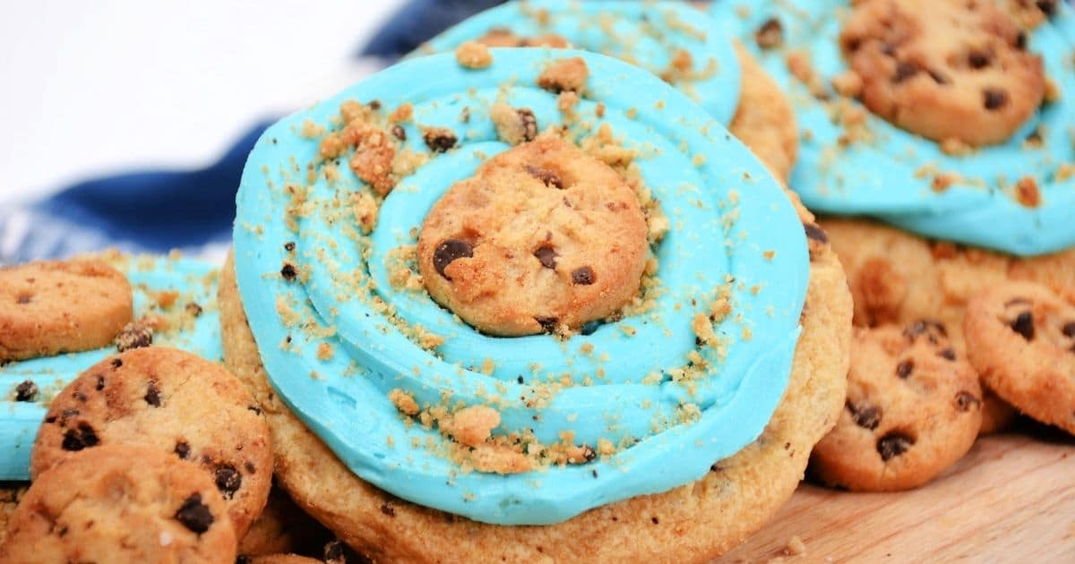 Copycat Crumbl Blue Monster Cookies - Mama's On A Budget