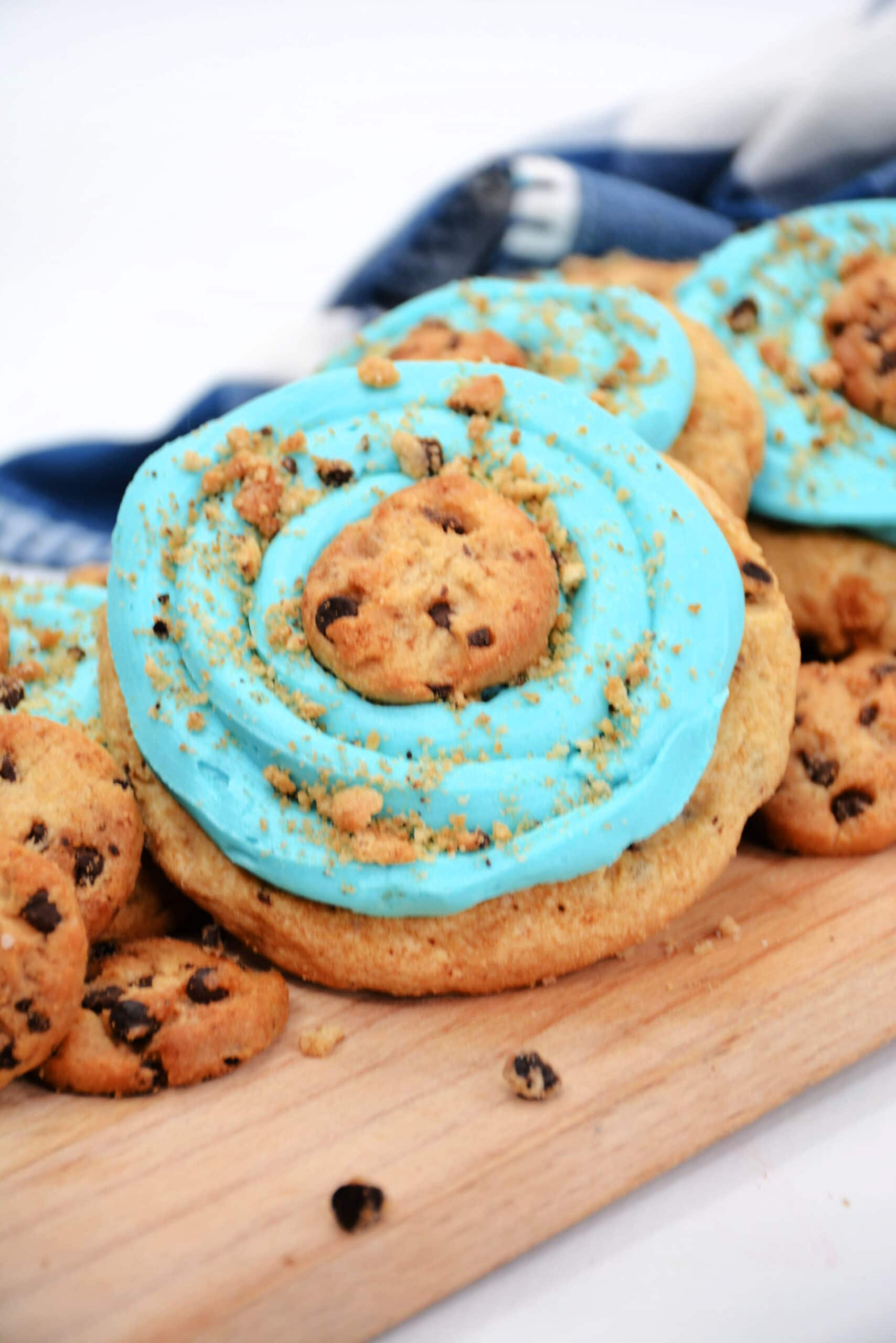 Copycat Crumbl Blue Monster Cookies - Mama's On A Budget