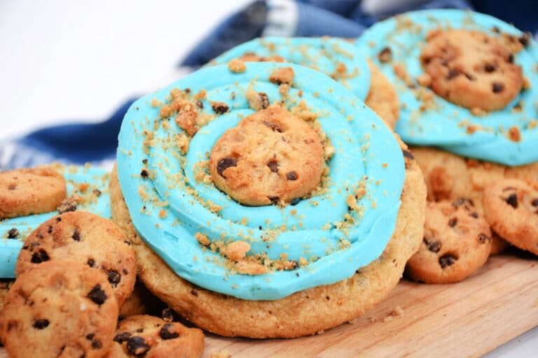 Copycat Crumbl Blue Monster Cookies - Mama's On A Budget