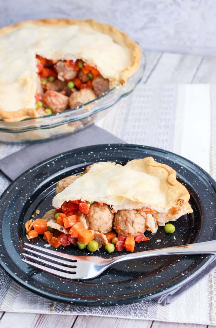 Meatball Pot Pie - Mama's On A Budget