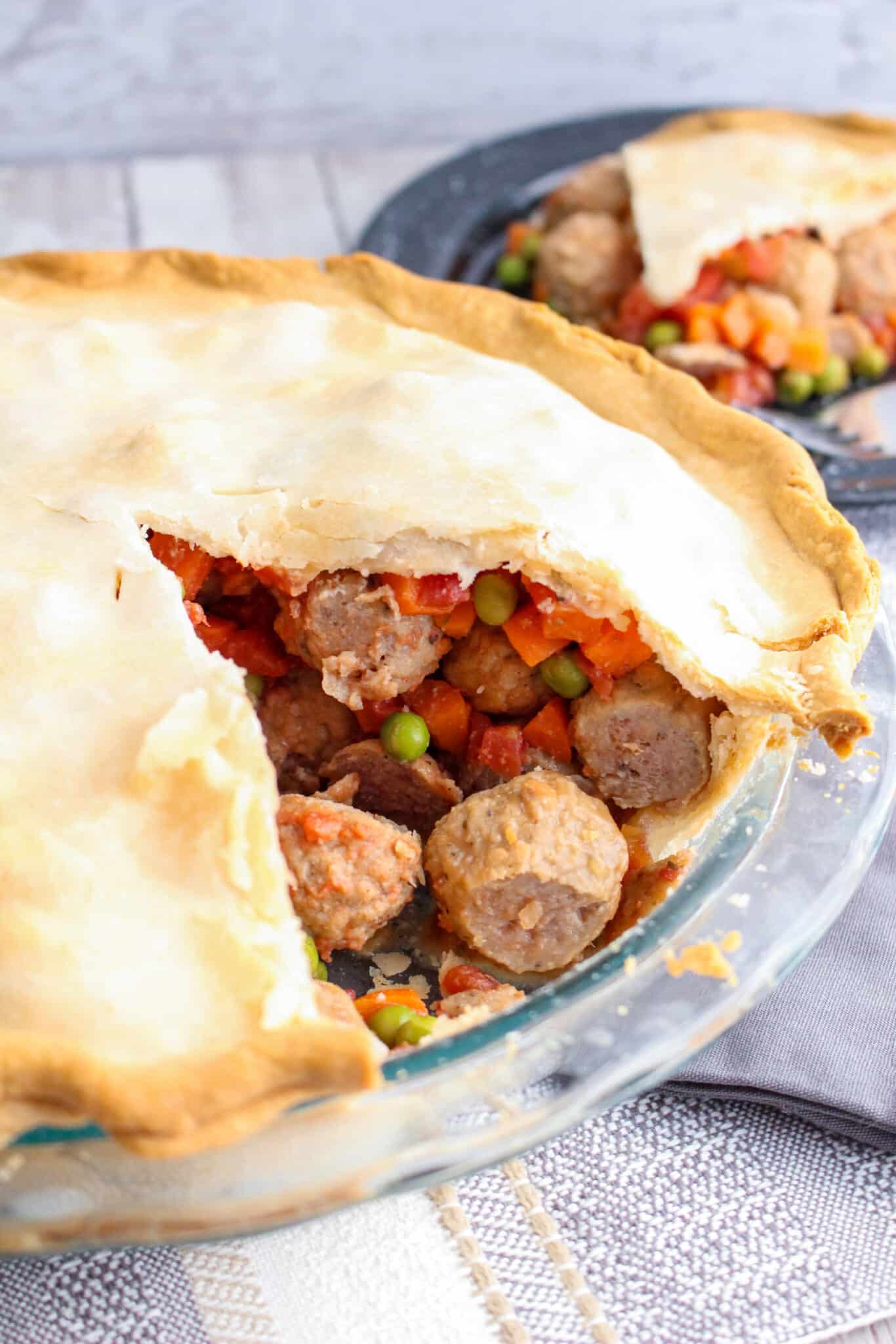 Meatball Pot Pie - Mama's On A Budget