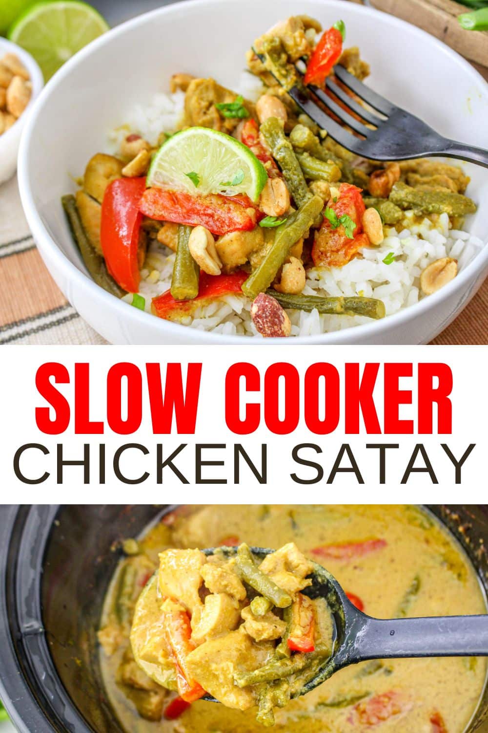 Slow Cooker Chicken Satay - Mama's On A Budget