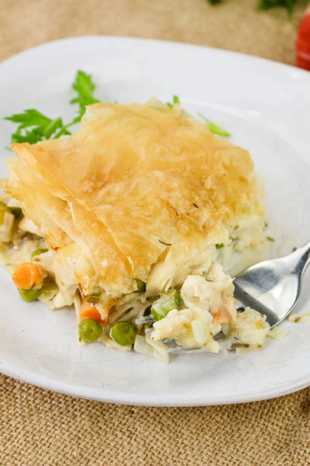 Chicken Pot Pie In Phyllo Pastry