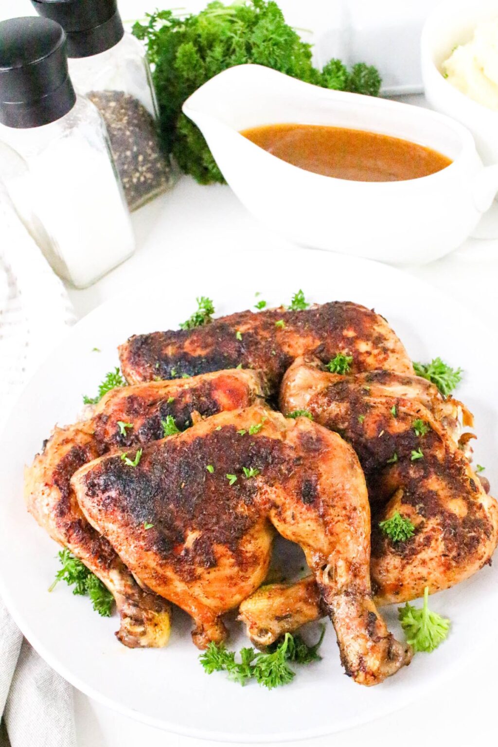 Slow Cooked Chicken Leg Quarters - Mama's On A Budget