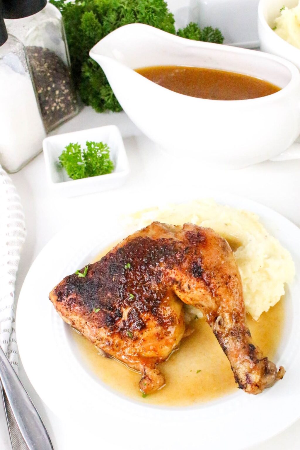 Slow Cooked Chicken Leg Quarters - Mama's On A Budget