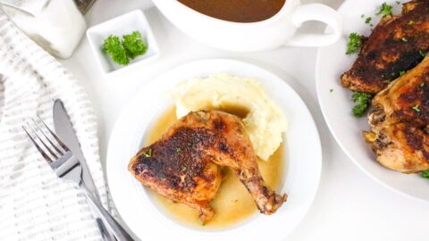 Slow Cooked Chicken Leg Quarters - Mama's On A Budget