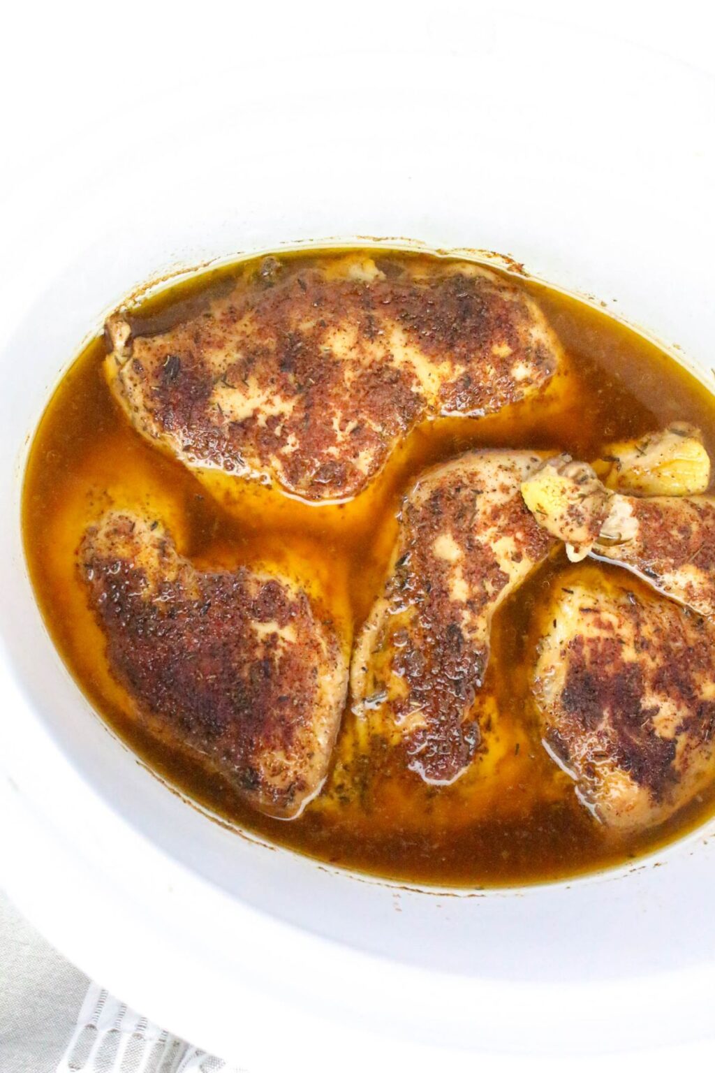 Slow Cooked Chicken Leg Quarters - Mama's On A Budget